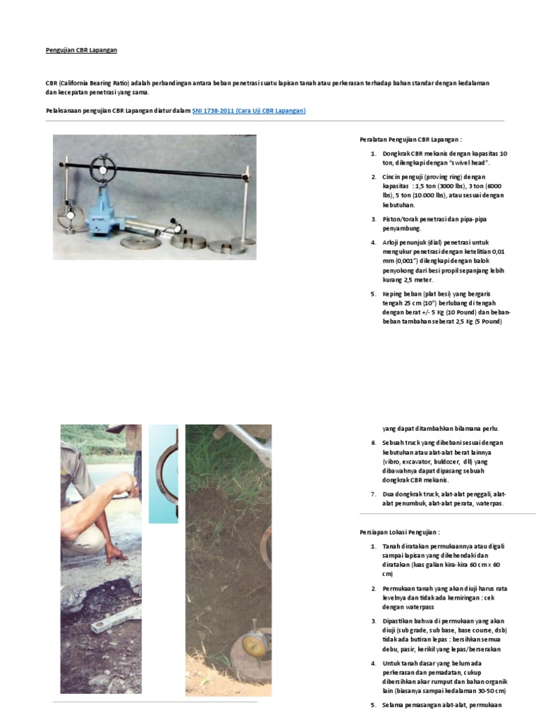 Pengujian CBR Lapangan | PDF