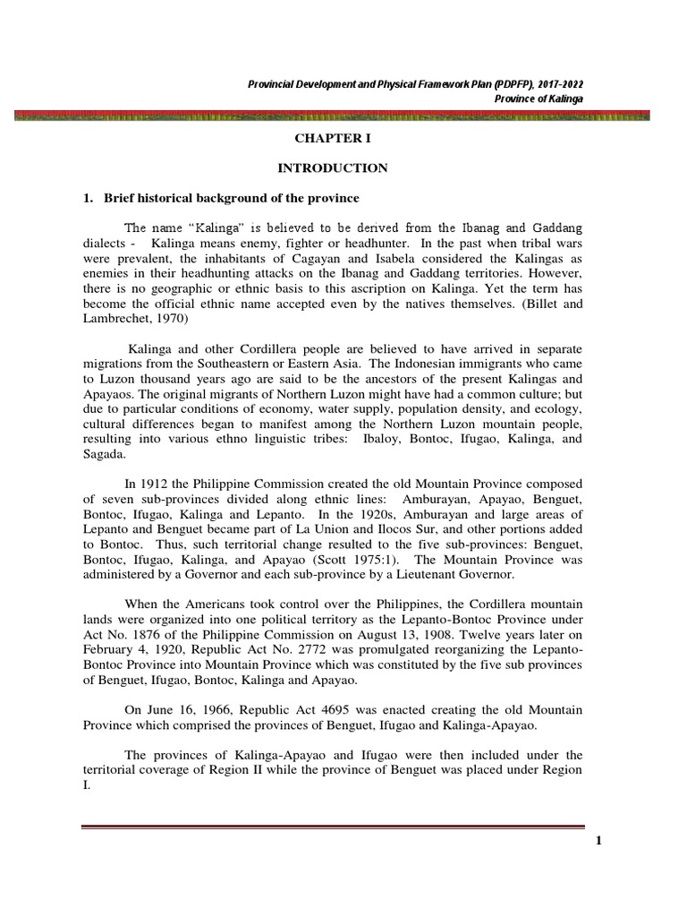 Kalinga PDPFP 2017-2022 - 1st Draft | PDF