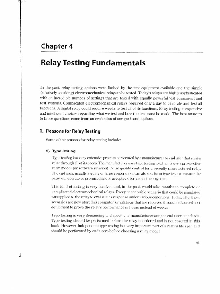 The Relay Testing Handbook - Principles and Practice Chapter 4-10 | PDF