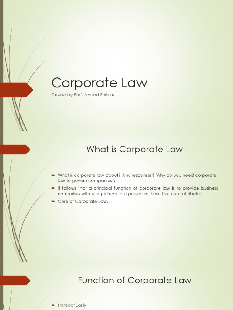 Corporate Law Lectures 1-9-Merged | PDF | Corporate Law | Bankruptcy