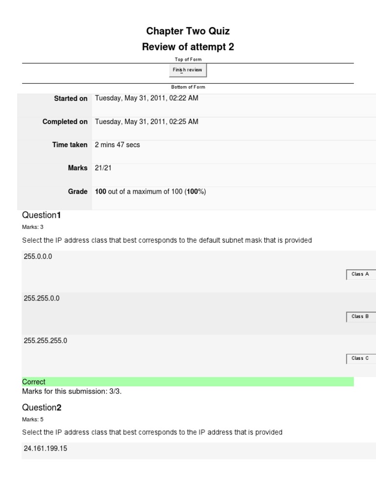 Chapter 2 Quiz | PDF