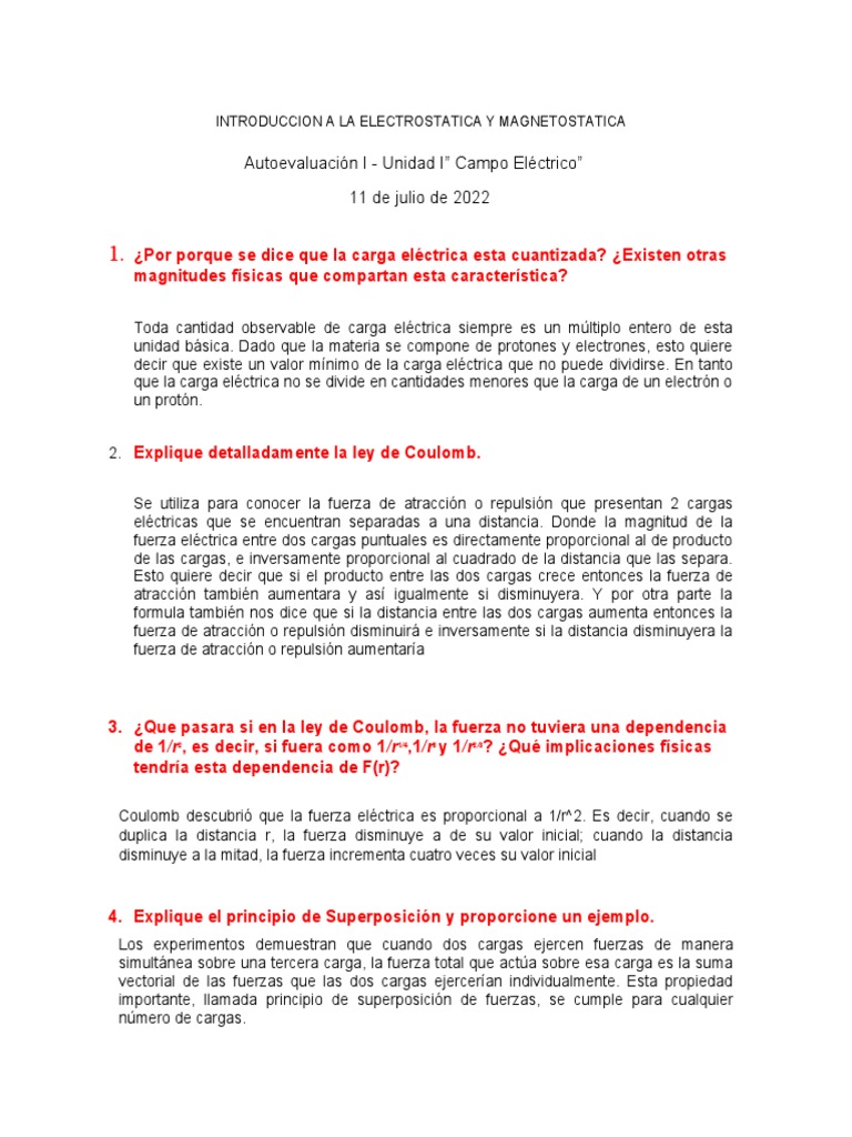 Introduccion A La Electrostatica y Magnetostatica | PDF | Electrón | Fuerza