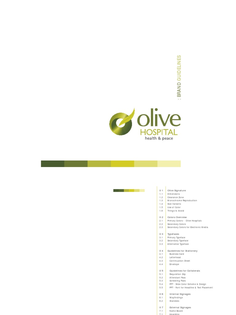 Brand Manual Olive Hospital | PDF | Typefaces | Logos