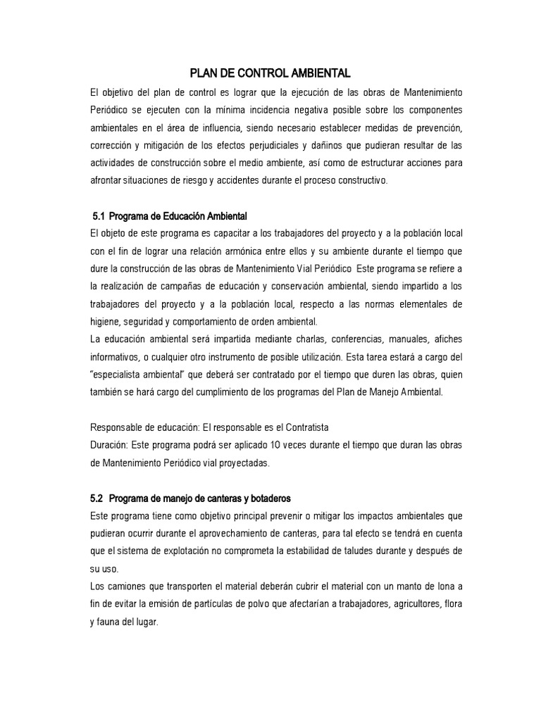 Informe de Impacto Ambiental | PDF