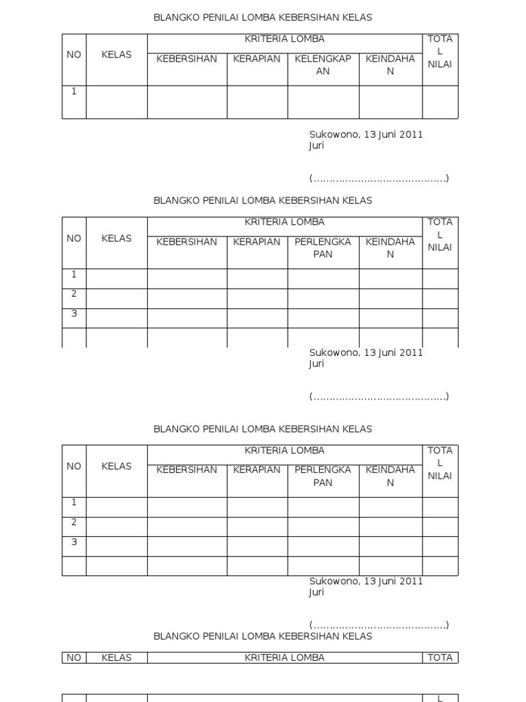 Blangko Penilaian Lomba Mewarnai Imagesee - Riset Blangko Penilaian Lomba Mewarnai Imagesee - Riset