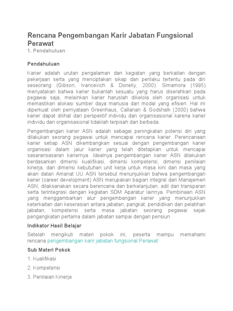 MPI 5. Pokok Bahasan 2. Rencana Pengembangan Karir Jabatan Fungsional ...