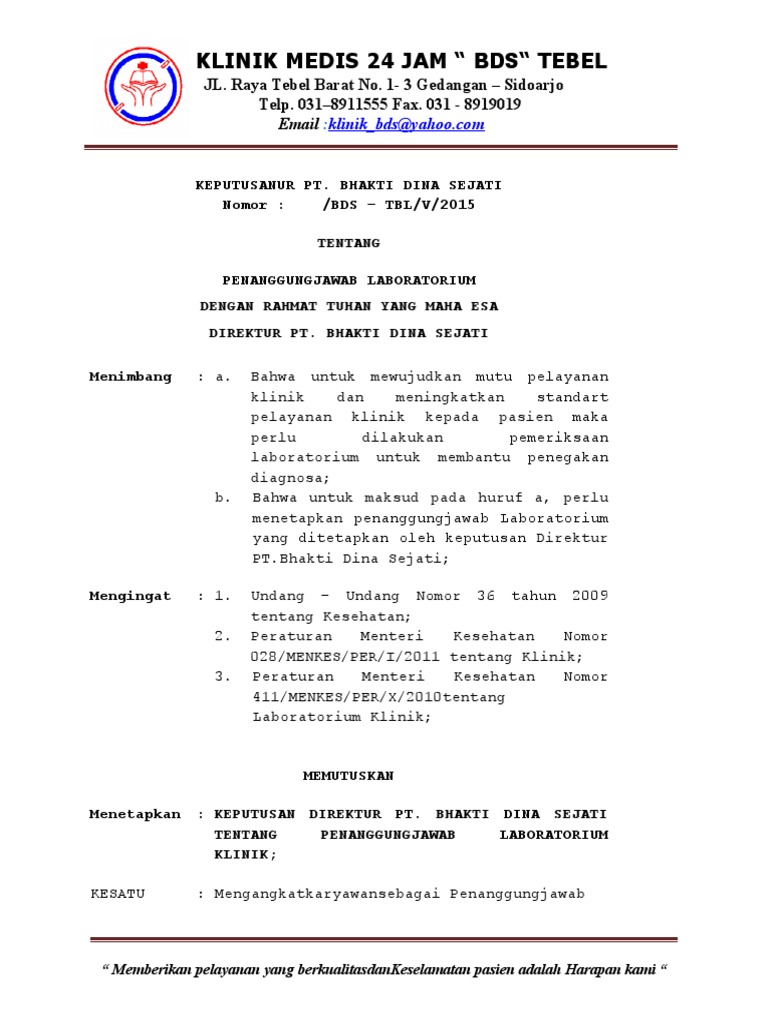 PKP 12 Ep 3 SK Penanggungjawab Laboratorium | PDF