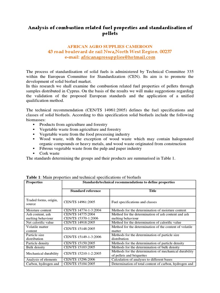 Din Certificate For Wood Pellets | PDF | Fuels | Chemical Elements