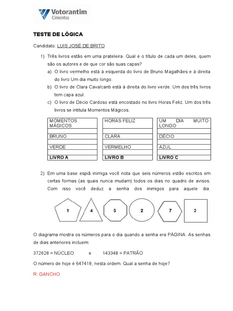 Teste de Lógica | PDF
