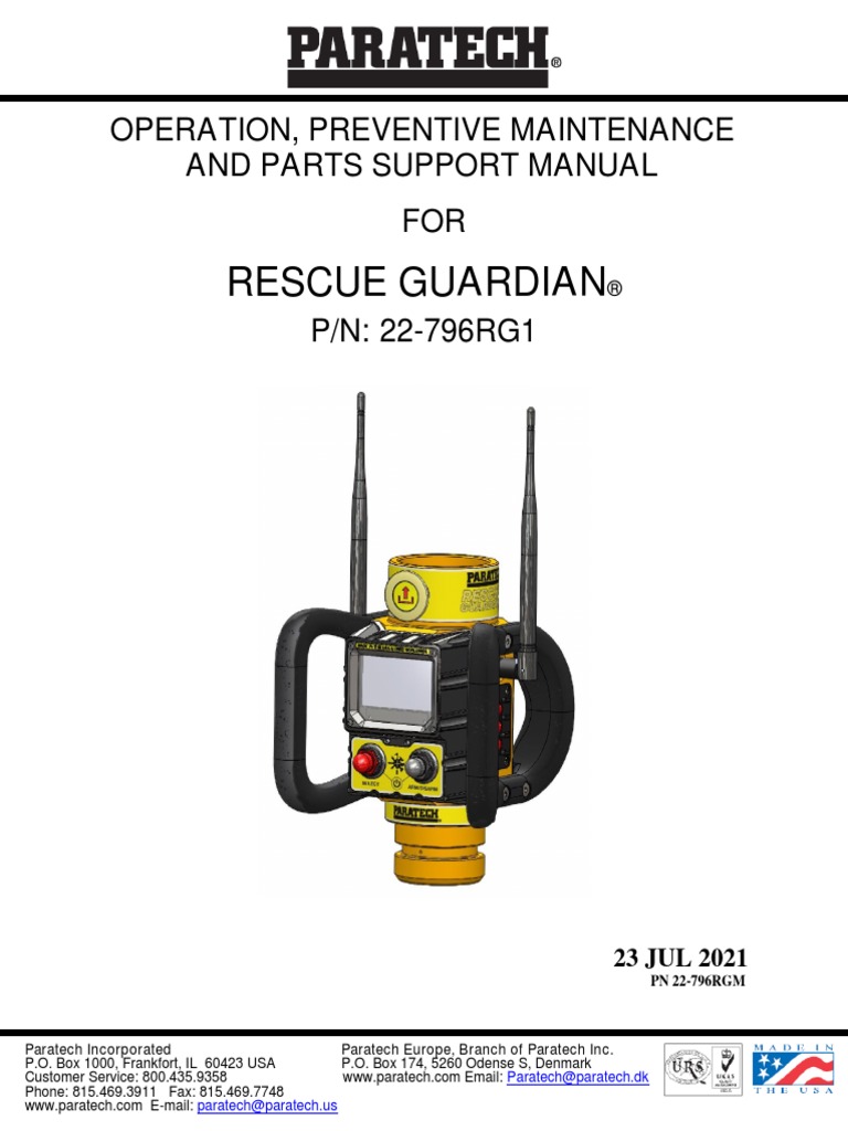 Paratech Rescue Guardian Manual 210723 | PDF | Rechargeable Battery ...