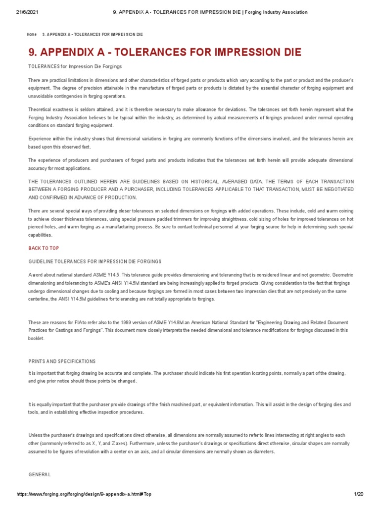 Forging Tolerances Guide | PDF | Engineering Tolerance | Forging