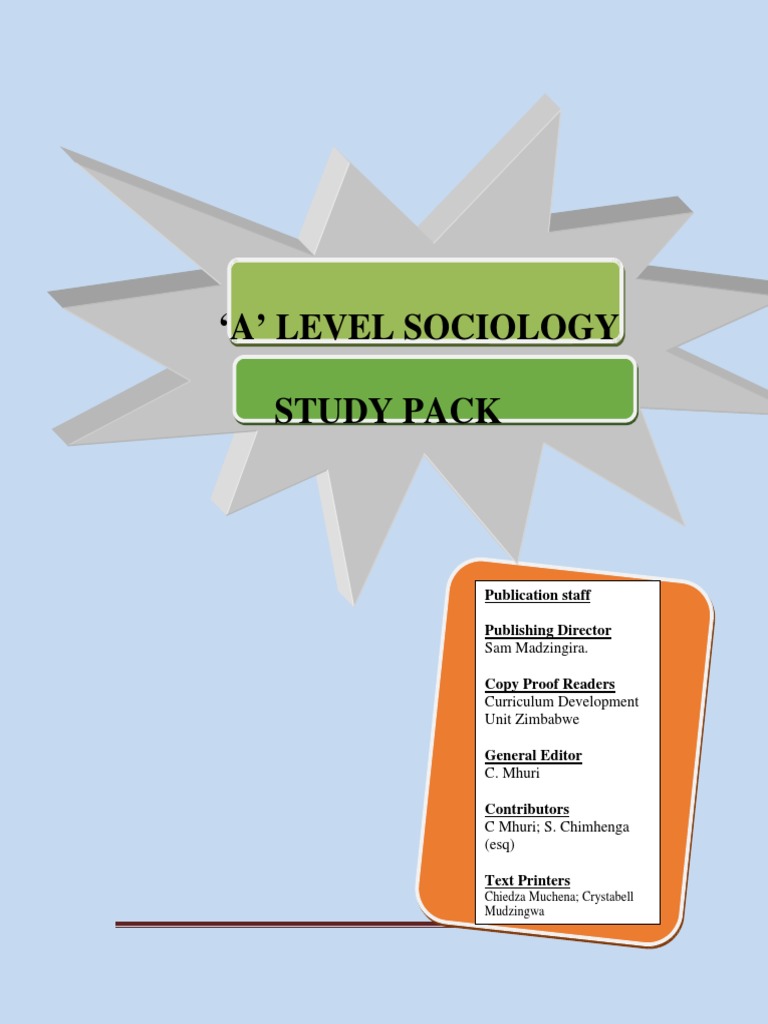 'A' Level Sociology Study Pack | Download Free PDF | Sociology ...