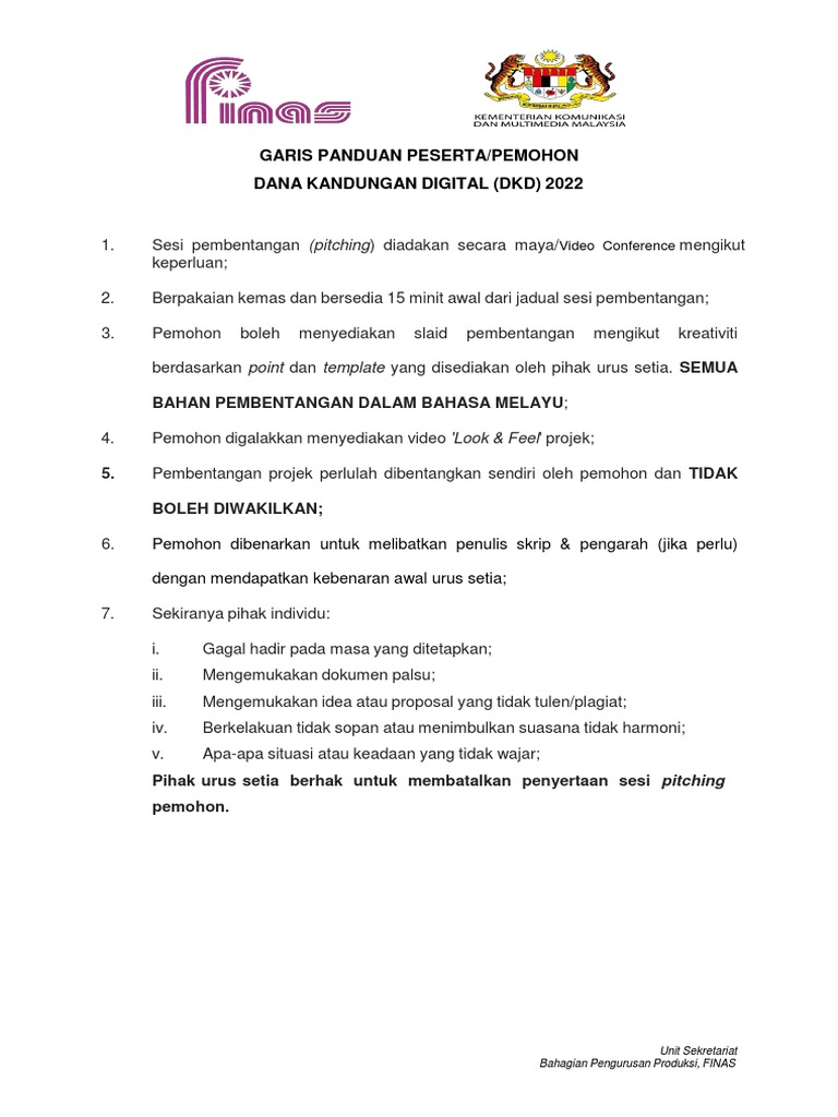 Garis Panduan Pitching (Peserta) | PDF
