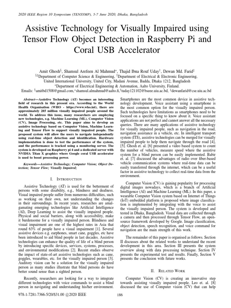 Assistive Technology For Visually Impaired Using Tensor Flow Object Detection in Raspberry Pi ...