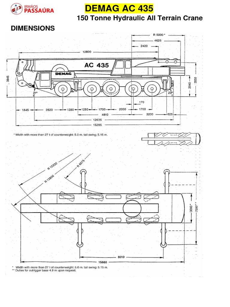 DEMAG AC-435 SPECS1 | PDF | Crane (Machine) | Manufactured Goods