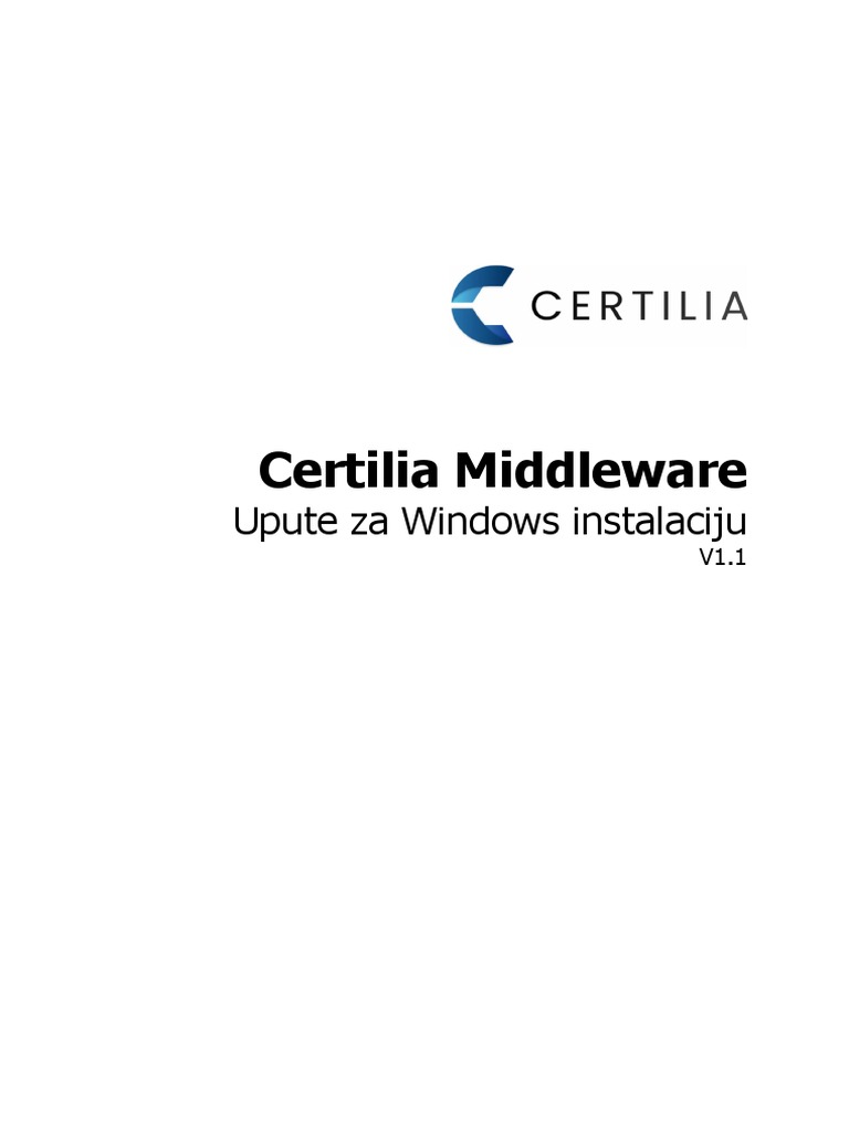 Certilia Middleware Upute Za Windows Instalaciju | PDF