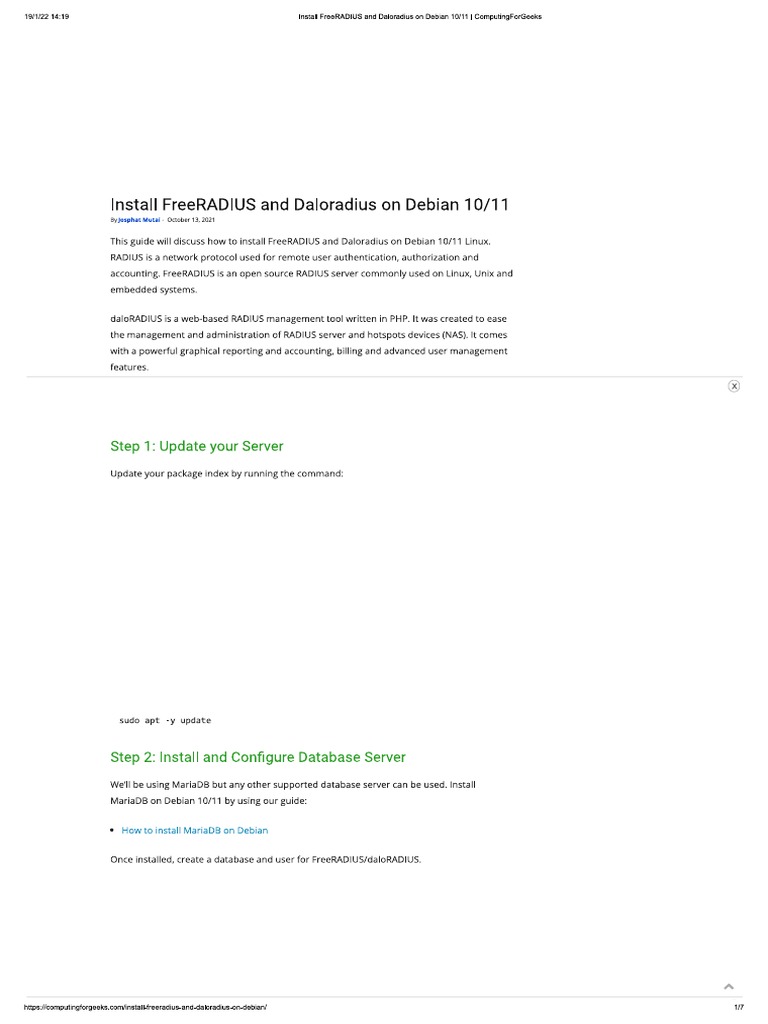 Install FreeRADIUS and Daloradius On Debian 10 - 11 | PDF