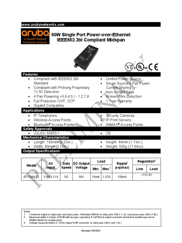 Aruba Datasheet - 4111094-02 - 04 - 10 - 19 | PDF | Wireless Access ...