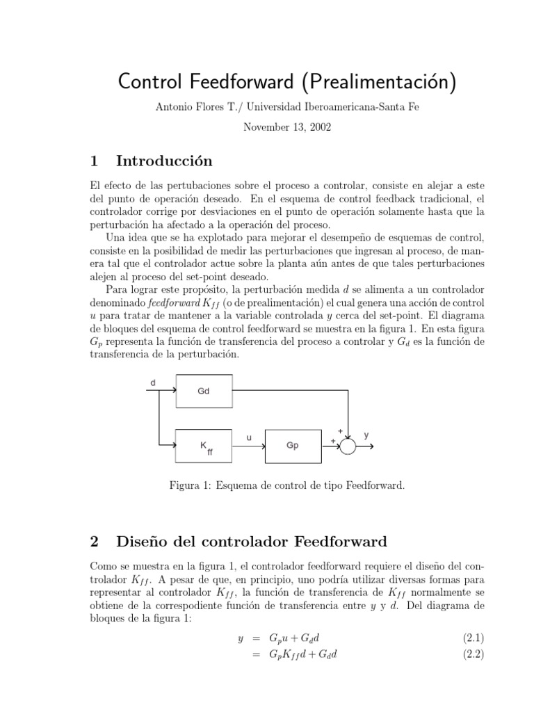 Control Feed Forward | PDF | Realimentación | Teoría de sistemas