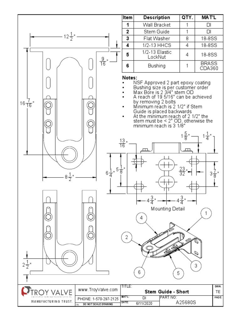 DI Stem Guide - Short DRAWING | PDF | Manufactured Goods