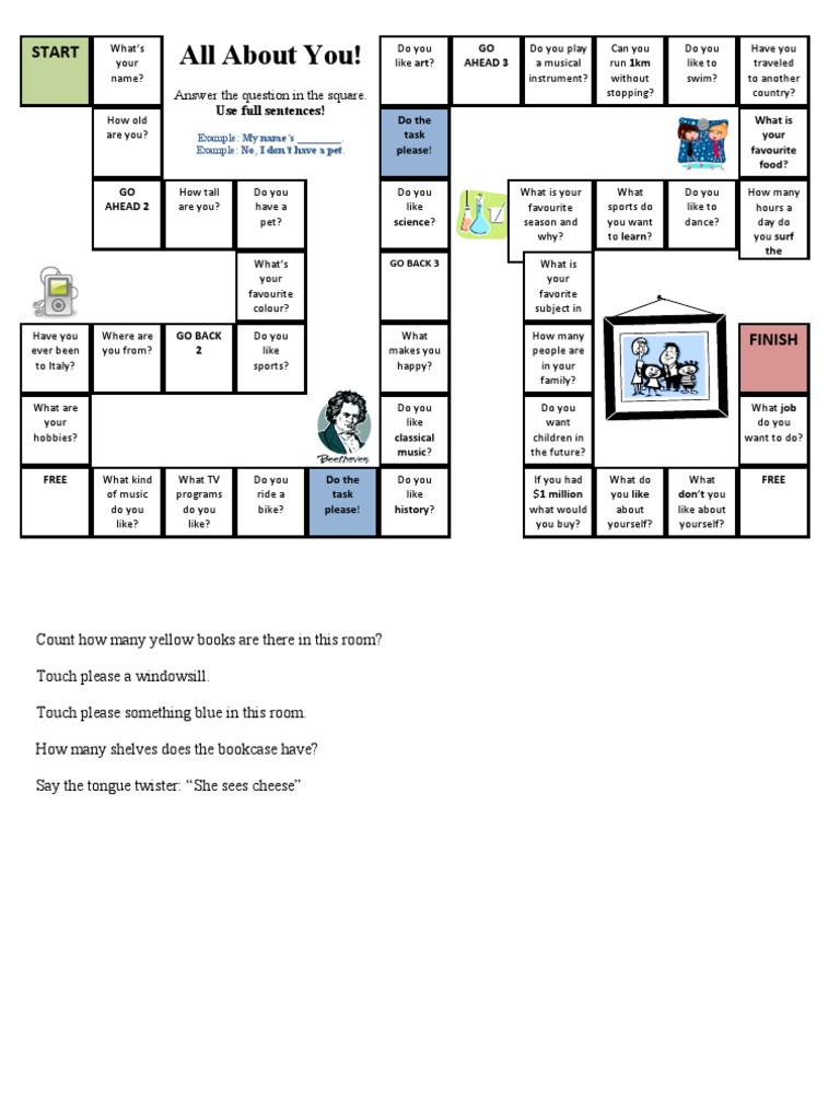 Speaking: All-About-You-Board-Game | PDF