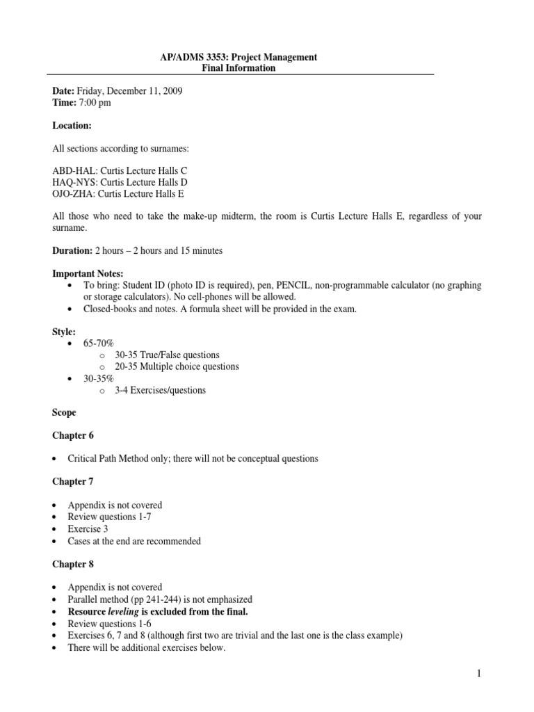 APADMS 3353 Project Management Final | PDF | Applied Mathematics