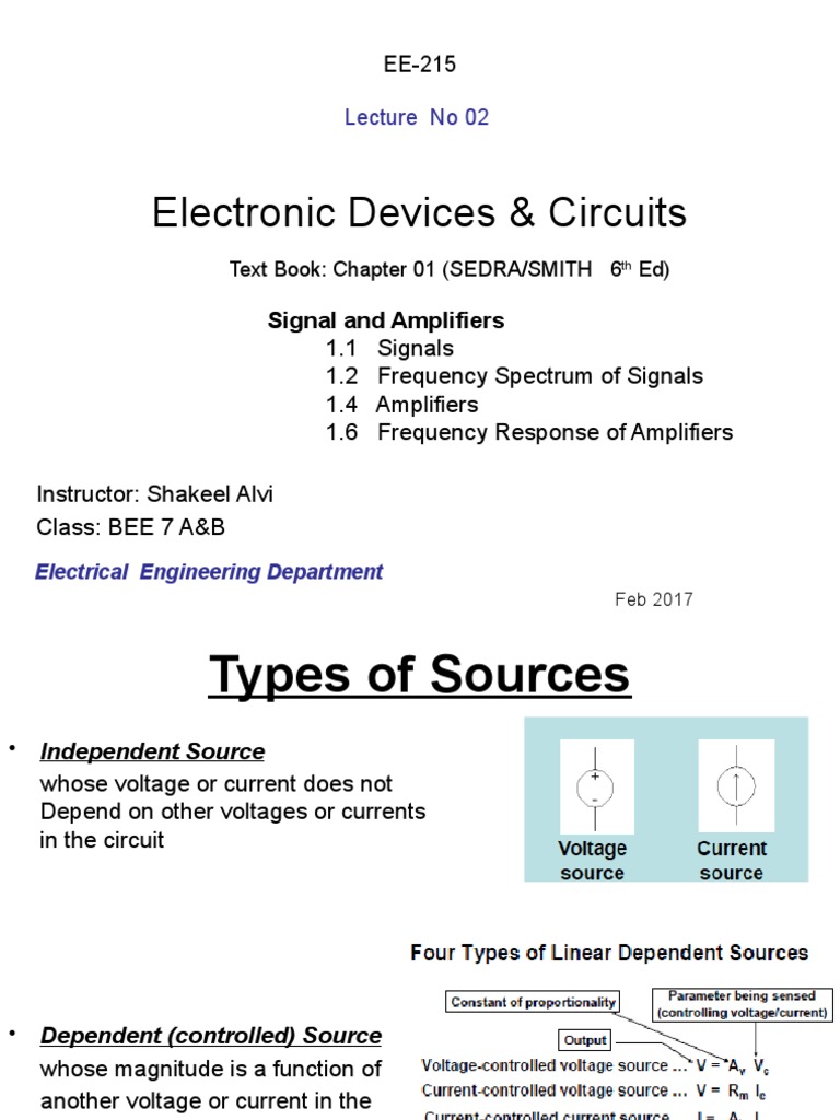 Electronic Devices & Circuits: Lecture No 02 | PDF | Amplifier ...