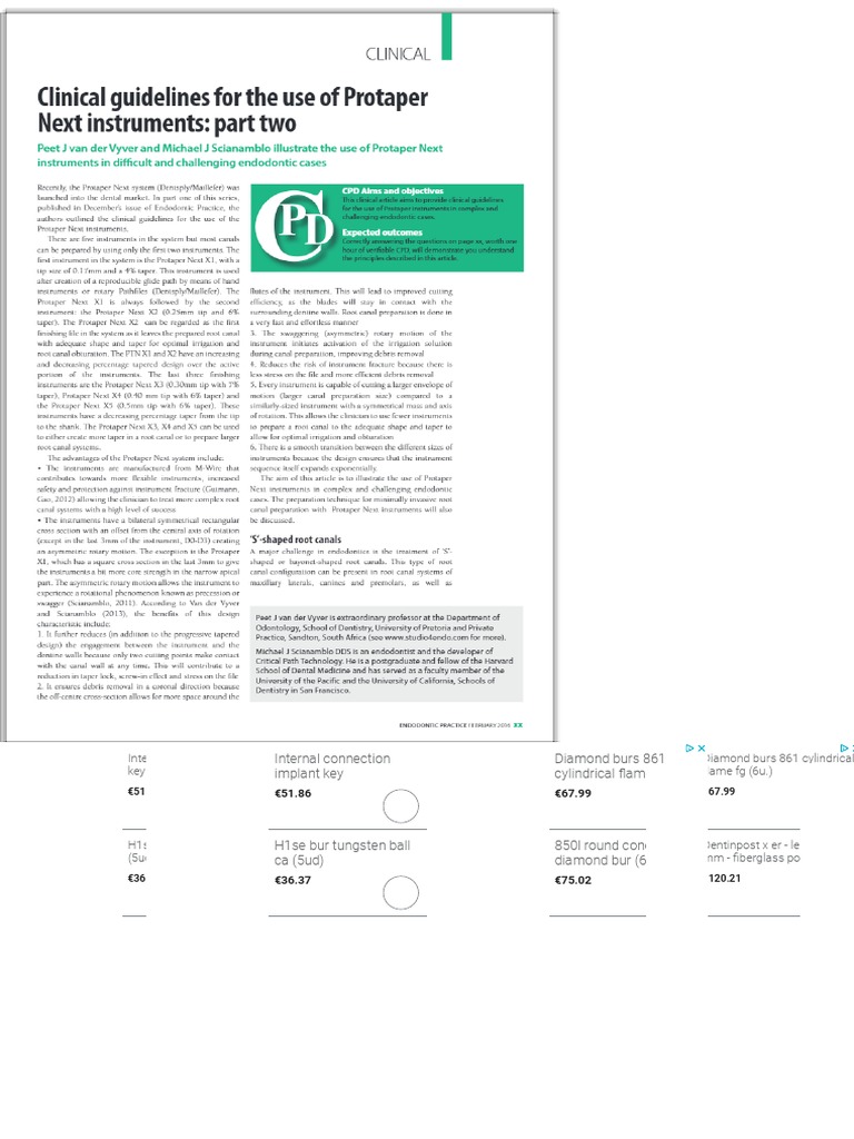 Clinical Guidelines For The Use of Protaper Next Instruments - Part Two ...