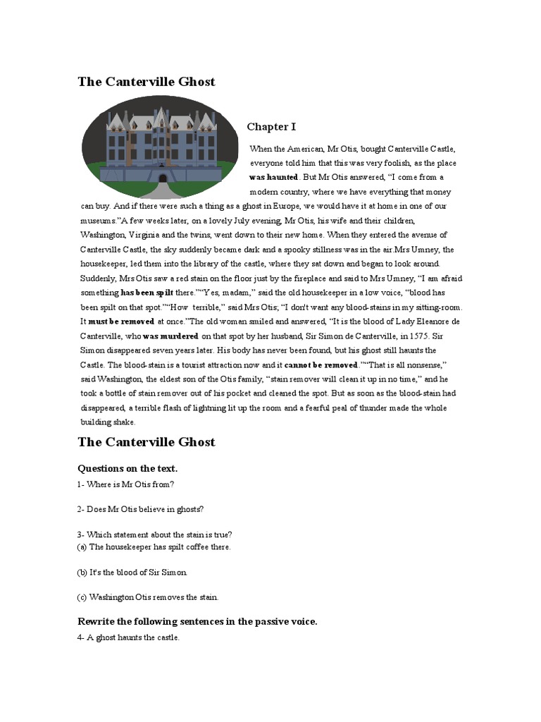 The Canterville Ghost: Chapter 1 Summary | PDF | Young Adult | Classics