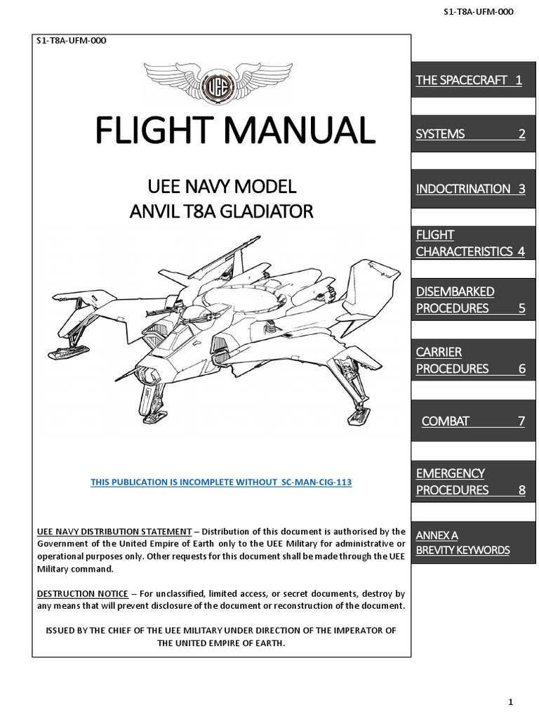 UEE Flight Manual: Anvil T8A Gladiator | PDF | Spacecraft Propulsion ...