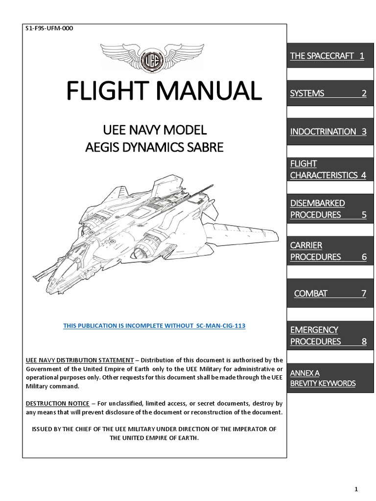 Sabre Flight Manual | PDF | Spacecraft Propulsion | Aircraft