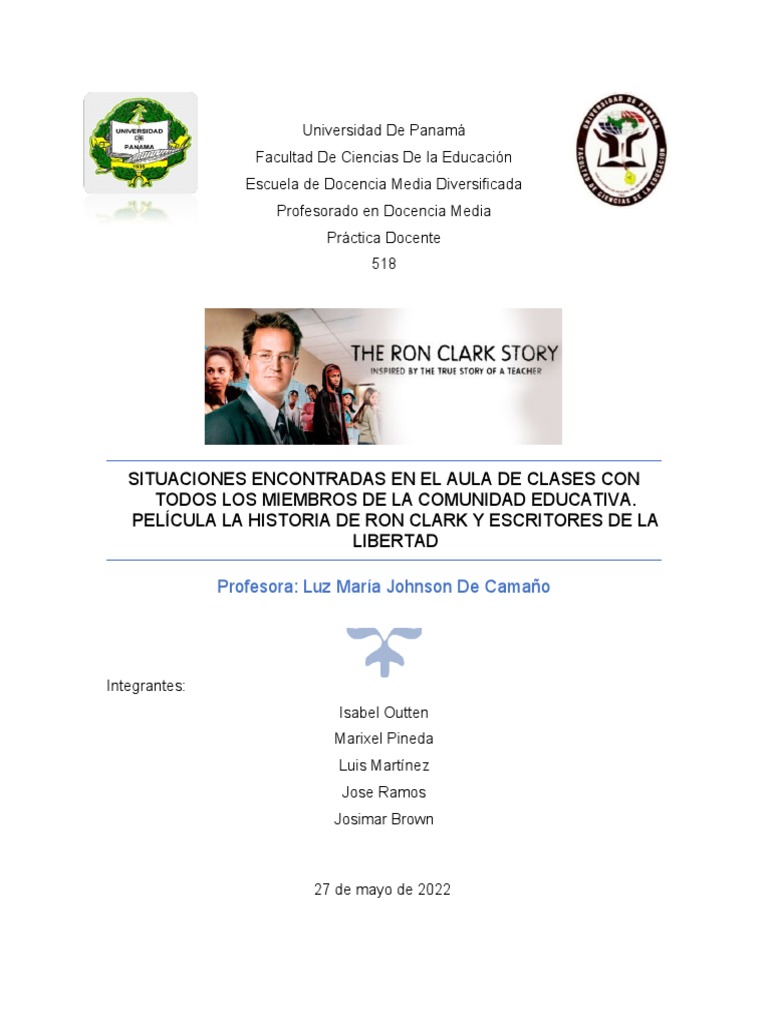 ANÁLISIS DE LA PELICULA RON CLACK Y ESCRITORES DE LA LIBERTAD Trabajo ...