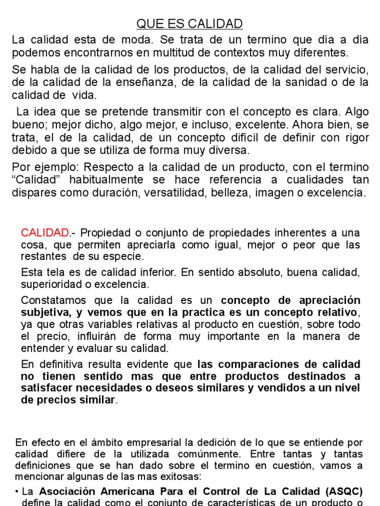 Que Es Calidad | Download Free PDF | Calidad (comercial) | Producto ... Que Es Calidad | Download Free PDF | Calidad (comercial) | Producto ...