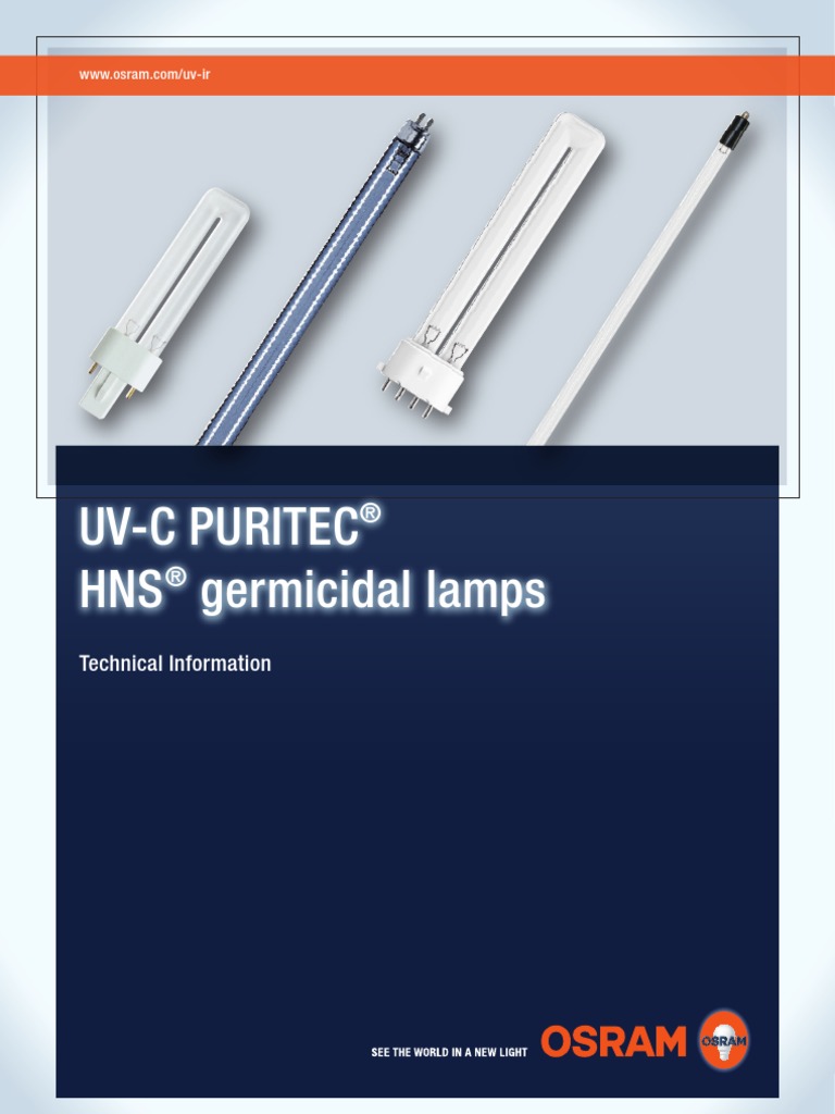 OSRAM - UVC Puritec Lamps | PDF | Ultraviolet | Water Purification