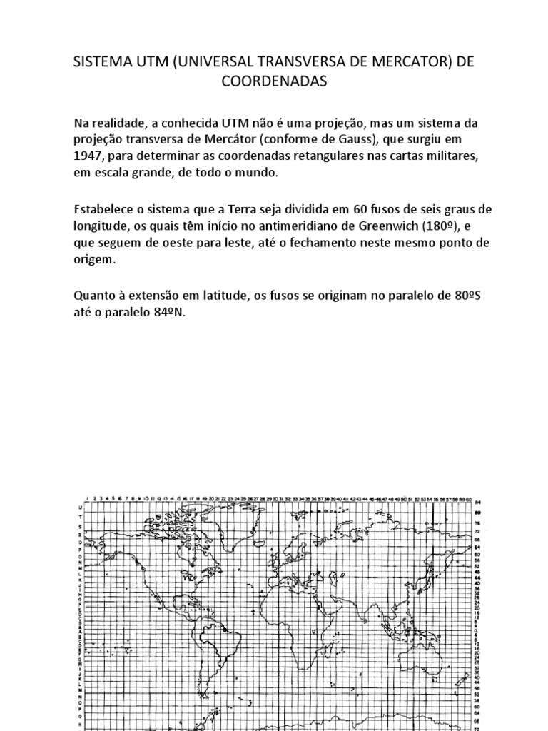 Coordenadas Utm | PDF | Geodésia | Geociências