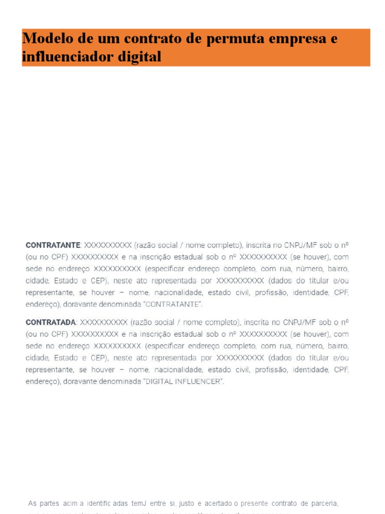 Modelo de Contrato de Permuta | PDF | Business | Comunicação