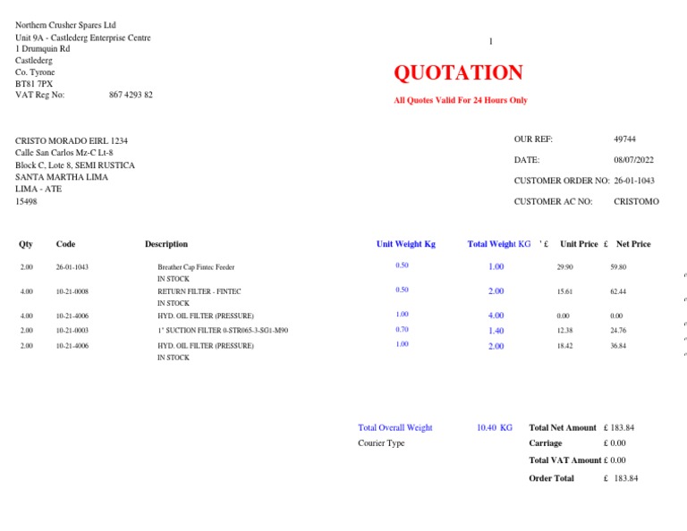 Generic Quotation 49744 | PDF