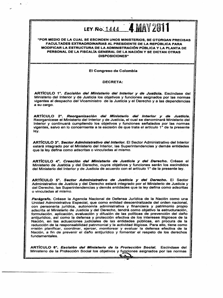 Ley 1444 2011 | PDF