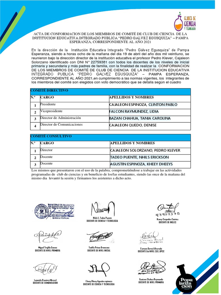 Acta de Conformacion | PDF