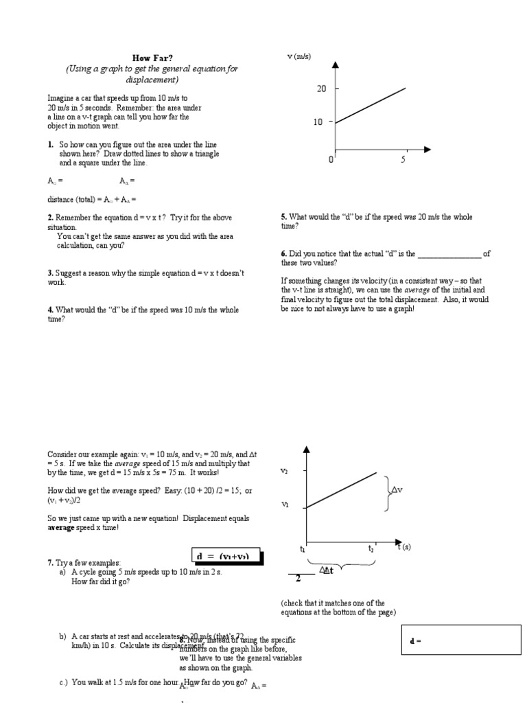 Using A Graph To Get The General Equation For Displacement | PDF ...