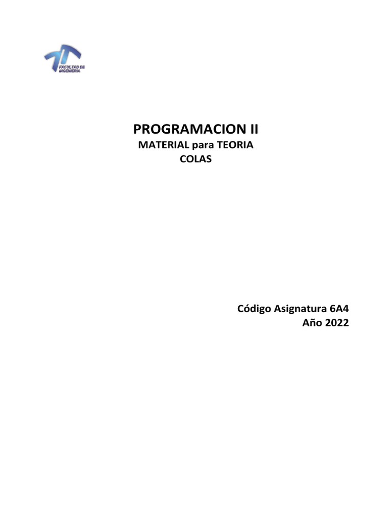 Material Colas | PDF | Cola (tipo de datos abstractos) | Matemáticas ...