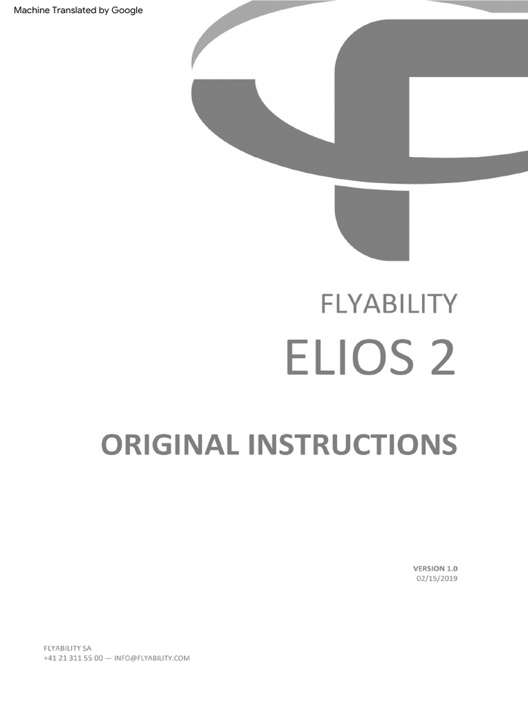 Elios 2 Original Instructions Manual | PDF | Aeronave | Radio