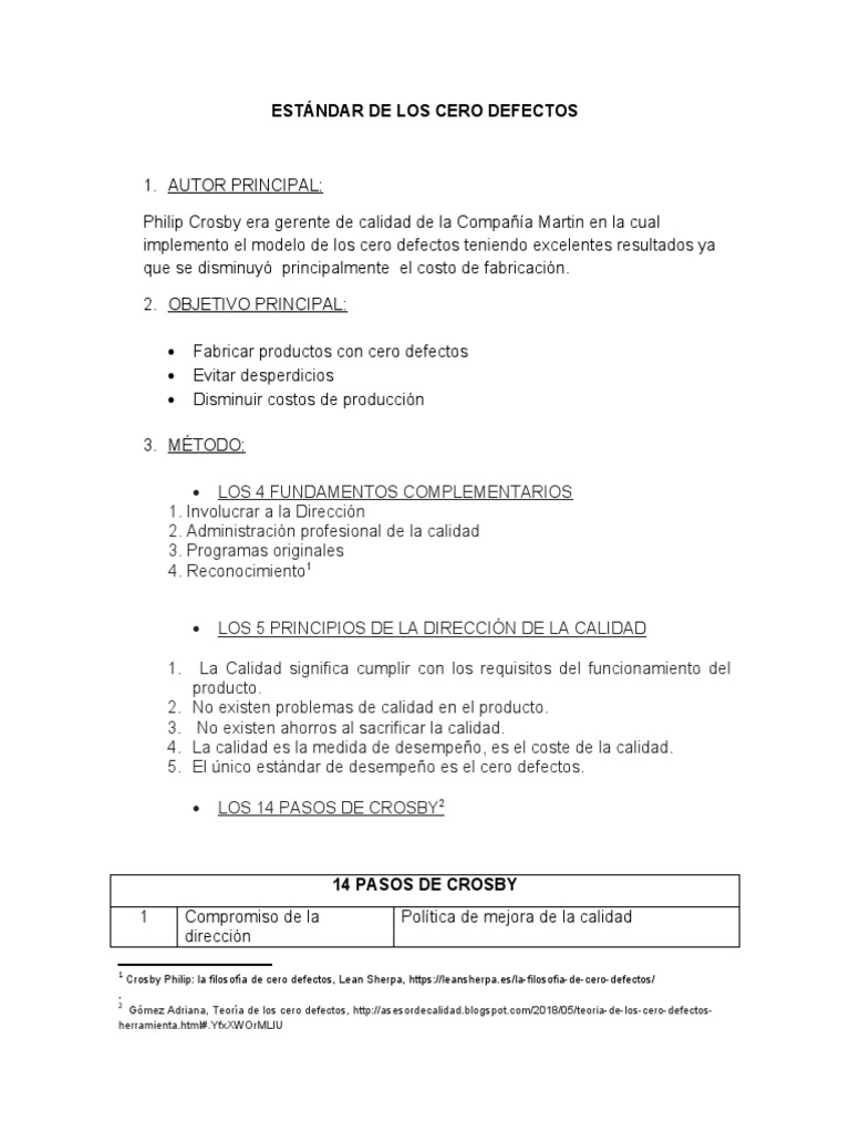 Estándar de Los Cero Defectos | PDF | Planificación | Economias