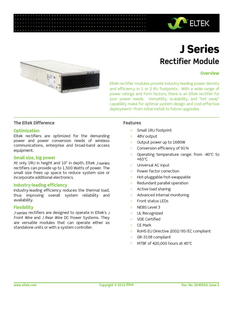 J Series: Rectifier Module | PDF | Rectifier | Amplifier