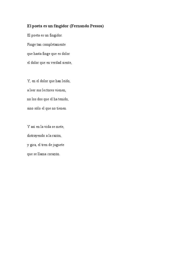 El Poeta Es Un Fingidor | PDF El Poeta Es Un Fingidor | PDF