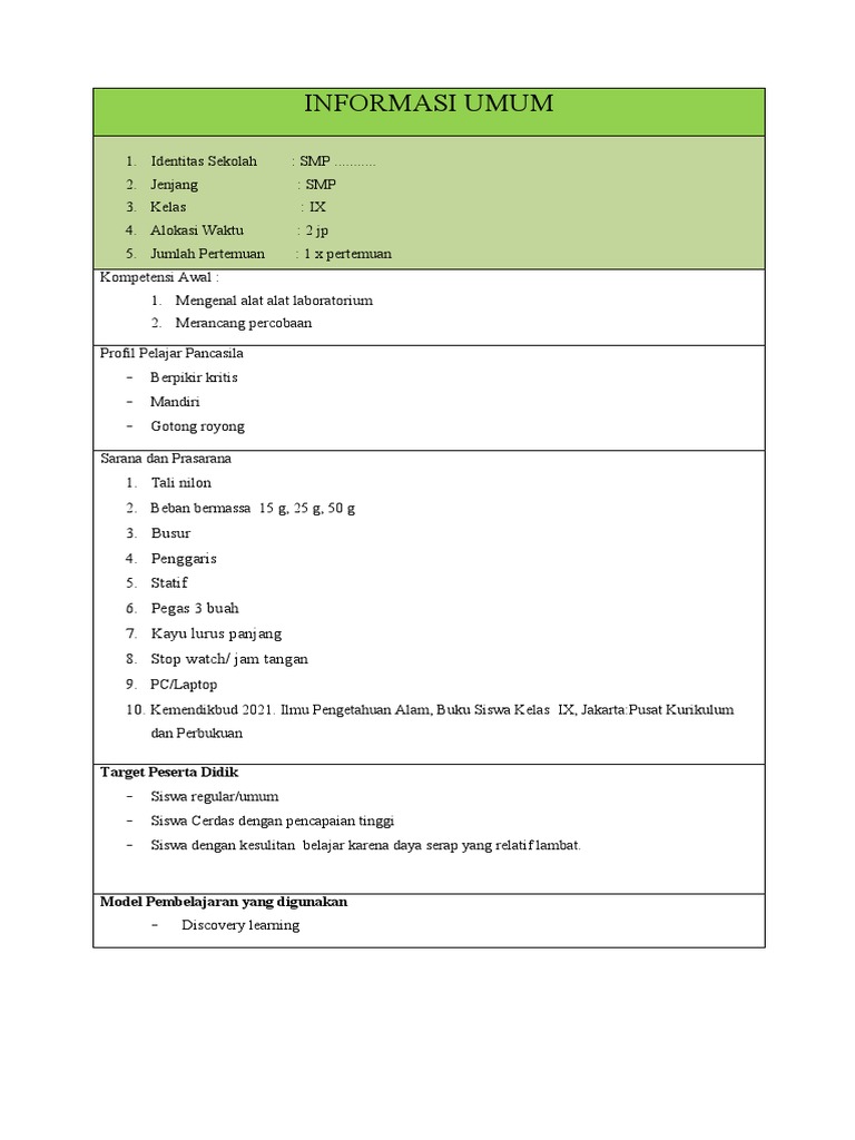 Percobaan Ayunan Bandul dan Pegas | PDF | Sains & Matematika