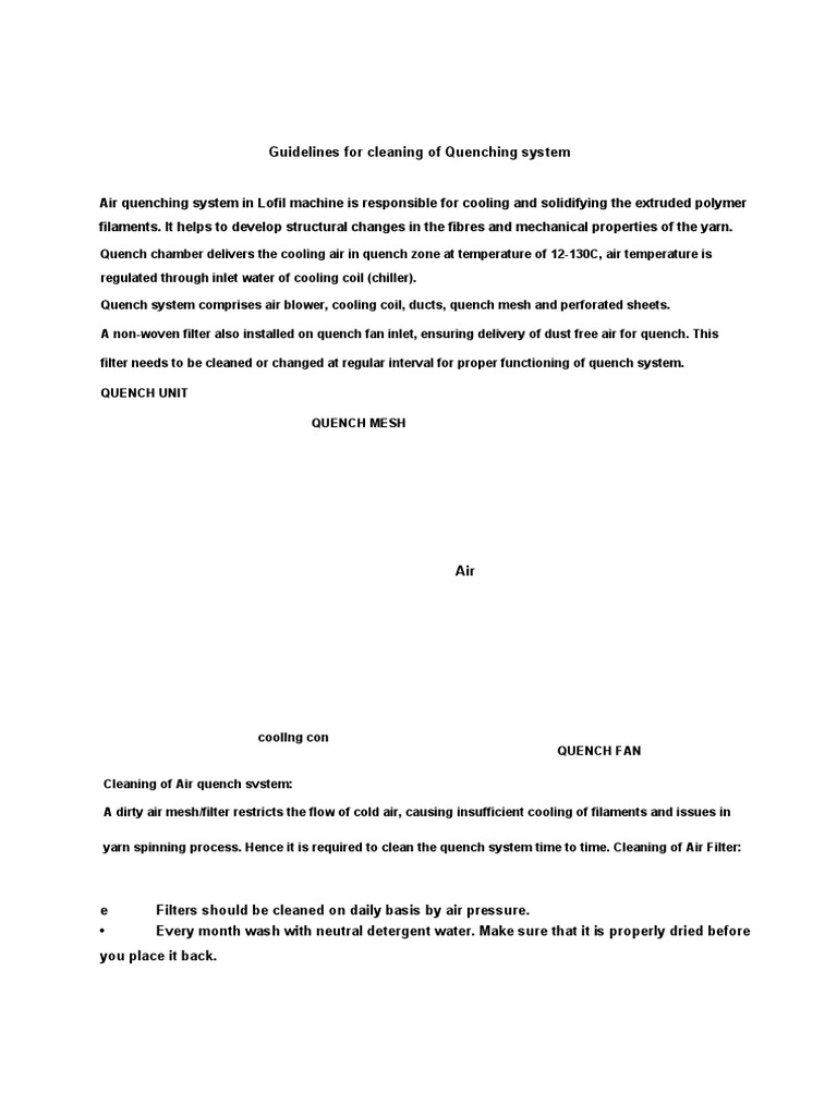 Guidelines For Cleaning of Quenching System | PDF | Water | Pump