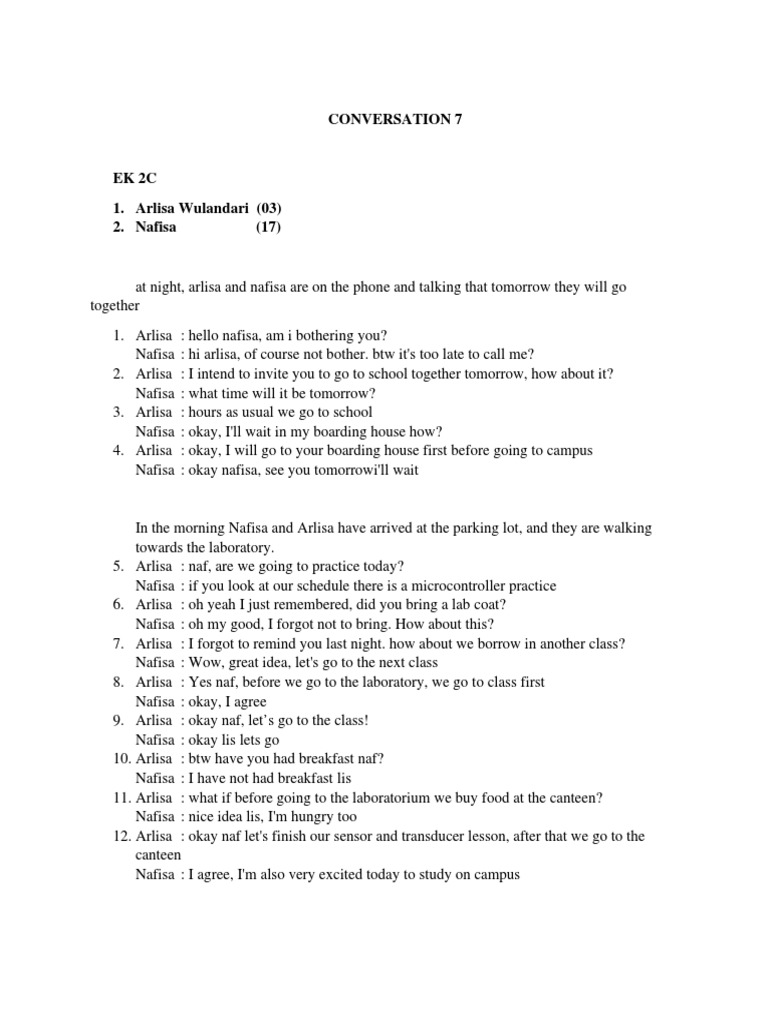 conversation english | PDF