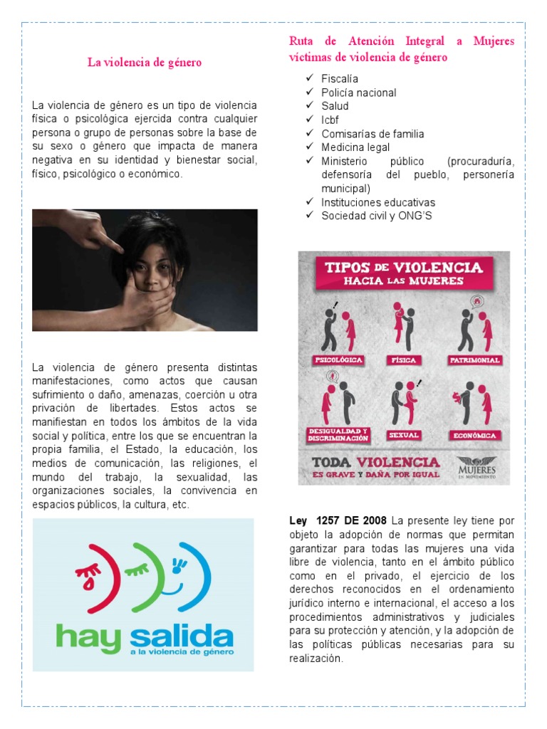 Folleto Violencia De Genero Pdf Violencia Género