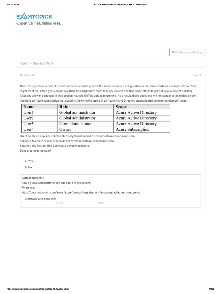 AZ-104 Exam Questions & Answers Guide | PDF | Microsoft Azure | Active ...